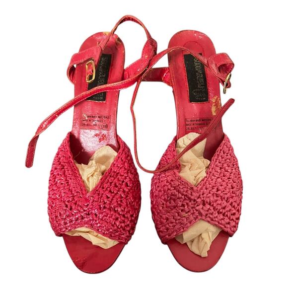 American Vintage | Shoes | Vintage Maine Woods Red Woven Heels 7s ...